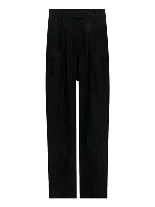 Off-White Pinstripe-pattern Trousers - Black