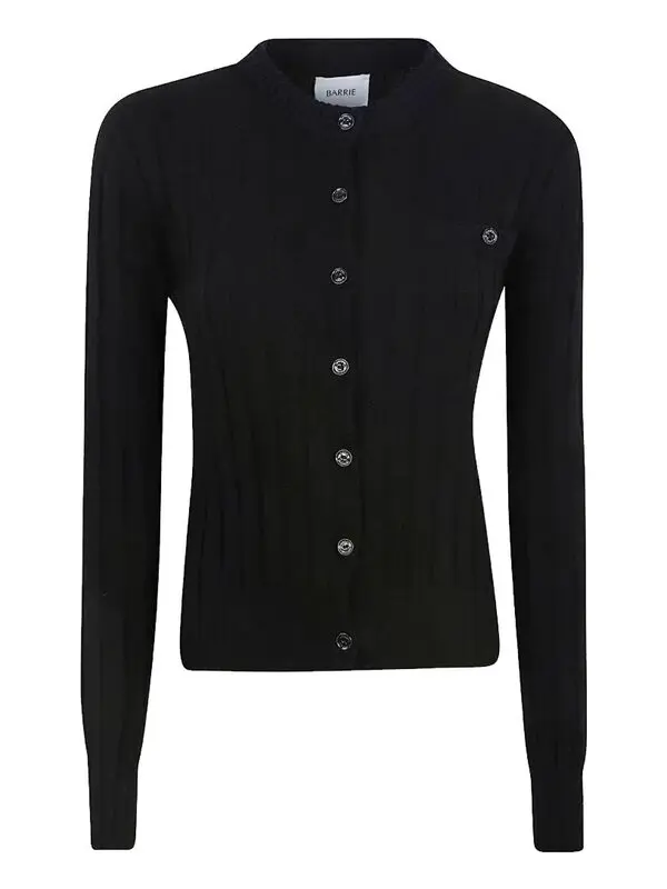 BARRIE Ribbed-knit Cardigan - Black