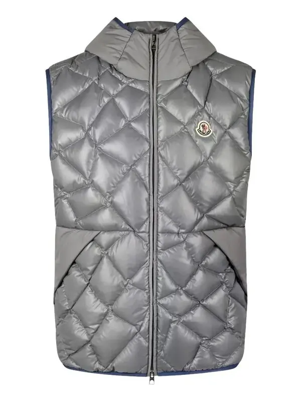 Moncler Quilted Hooded Gilet - Grey