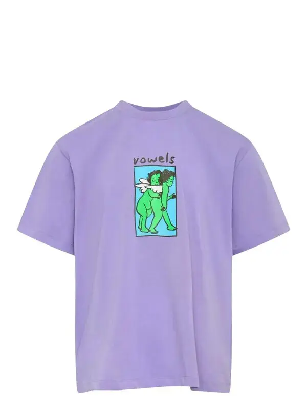 VOWELS Cherub Graphic-print T-shirt - Purple