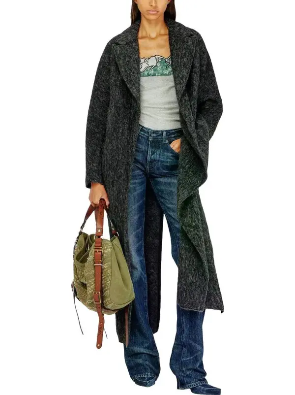 DIESEL® Brushed-effect Coat - Grey