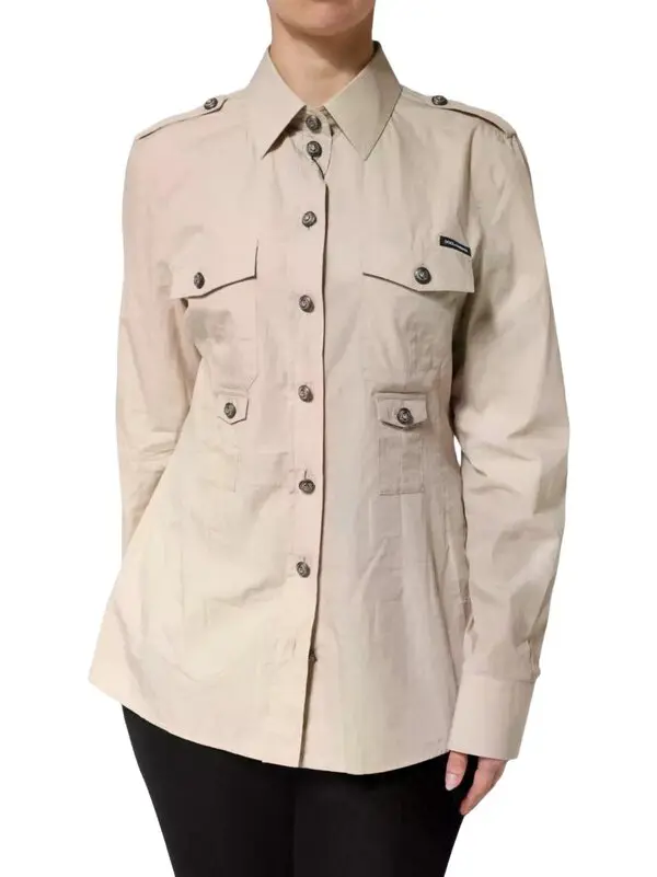 Dolce & Gabbana Button-up Epaulette Shirt - Neutrals