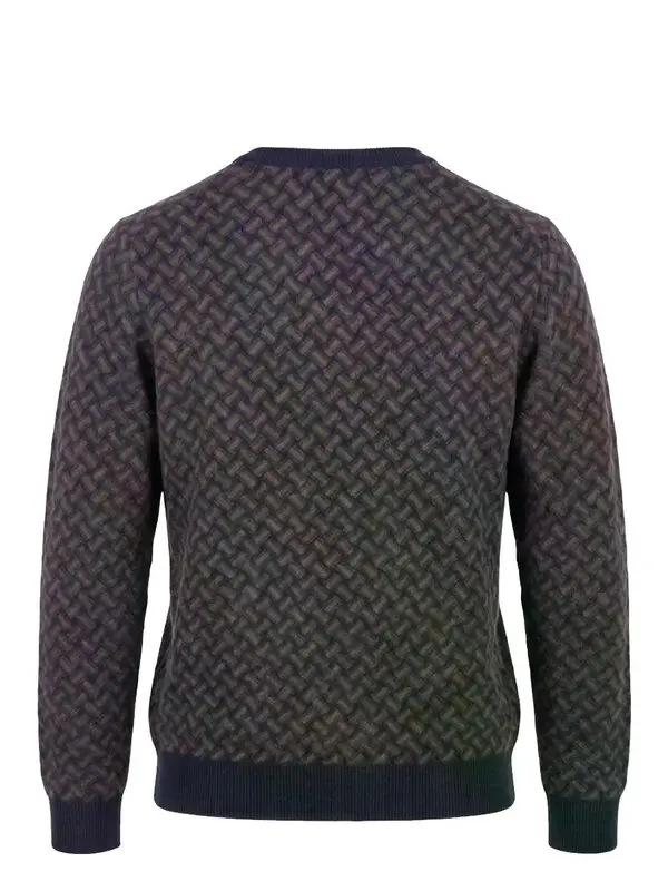 DRUMOHR Geometric-pattern Cashmere Sweater - Blue