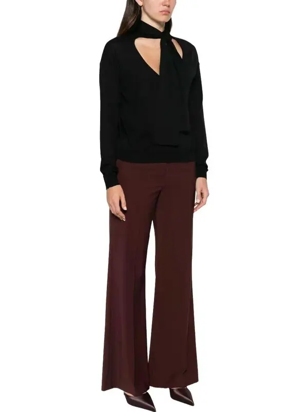 ROBERTO COLLINA Cut-out Pussy-bow Sweater - Black