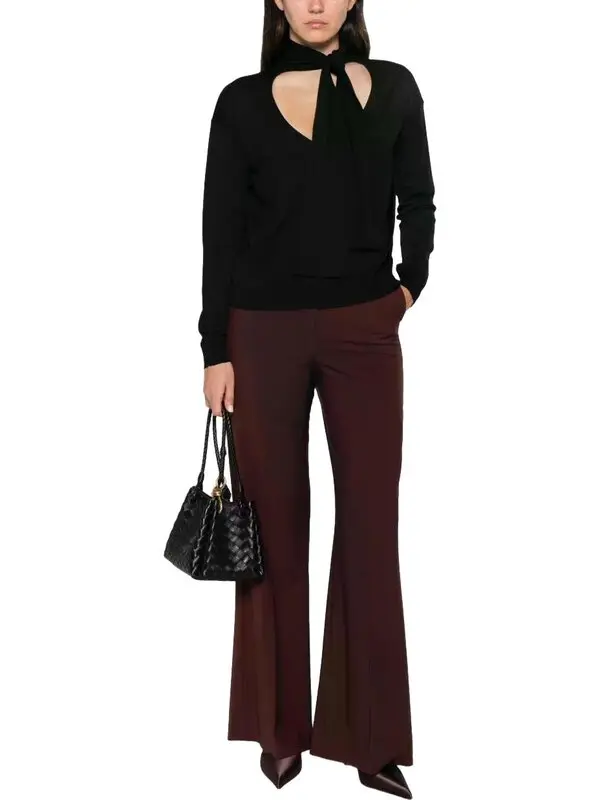 ROBERTO COLLINA Cut-out Pussy-bow Sweater - Black