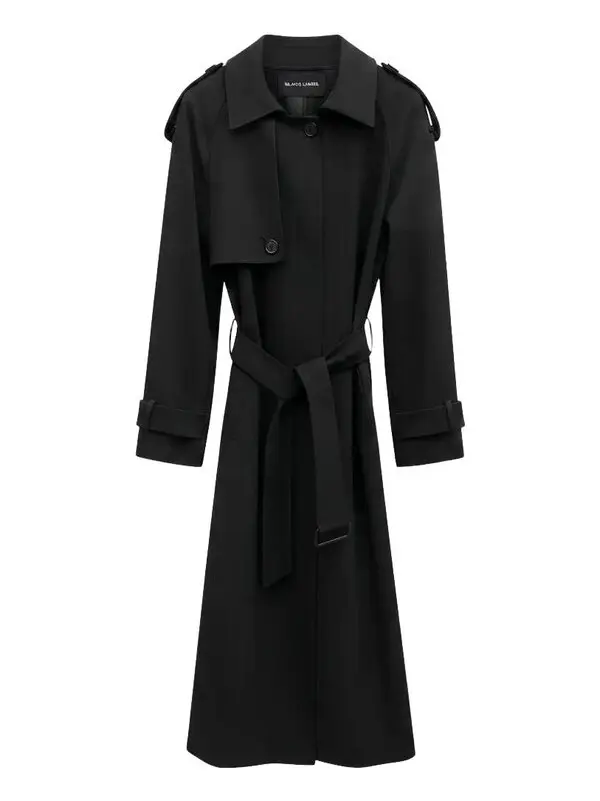 RUNDHOLZ BLACK LABEL Belted Storm-flap Trench Coat - Black