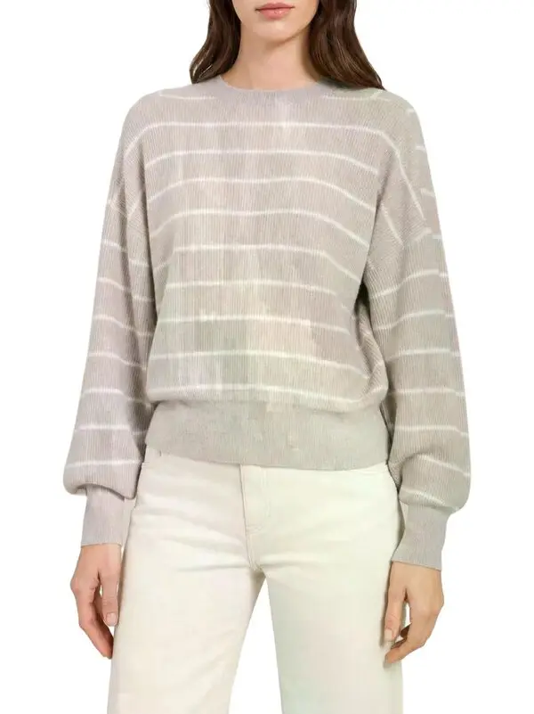 Brunello Cucinelli Striped Ribbed-knit Sweater - Neutrals