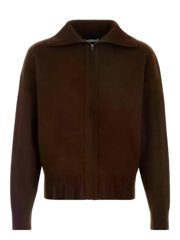 ENTIRE STUDIOS Zip-up Ribbed-trim Cardigan - Brown