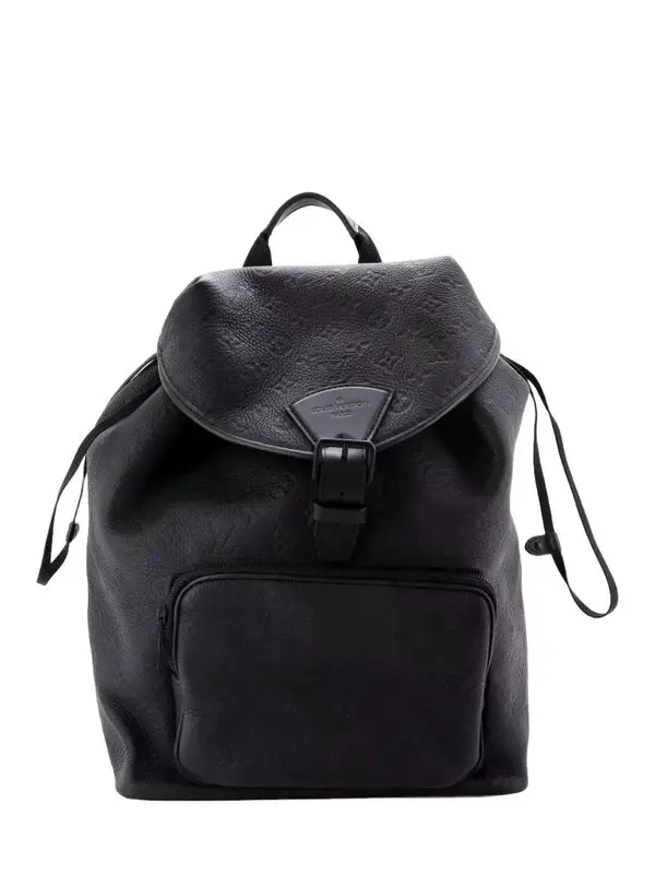 LOUIS VUITTON Montsouris Nnm Monogram Taurillon Leather Backpack - Black