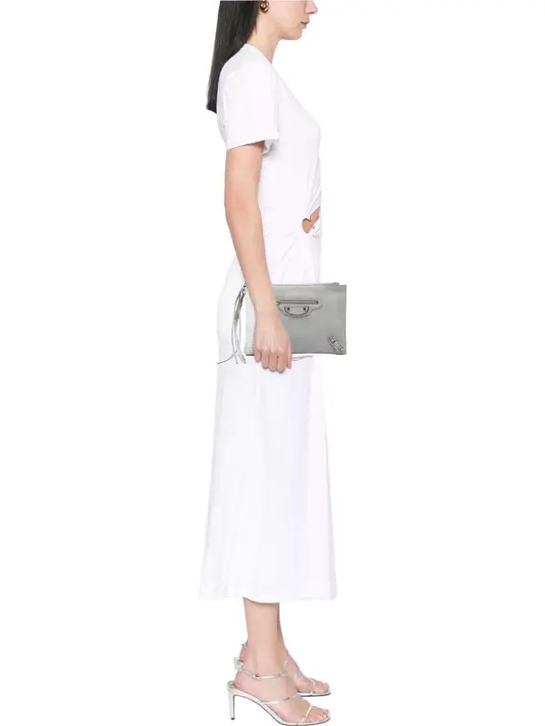 Balenciaga 2016 Goatskin Motocross Classic Metallic Edge Clutch Bag - Grey