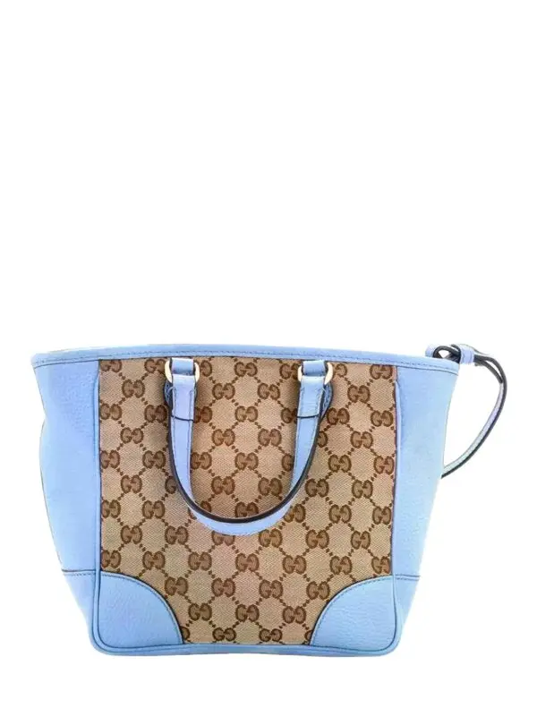 Gucci Bree Convertible Tote Gg Canvas With Leather Small Crossbody Bag - Blue