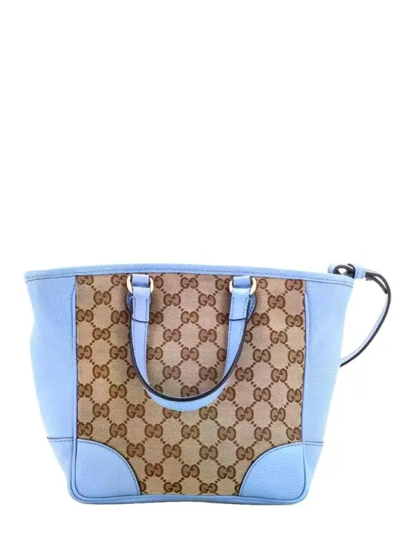 Gucci Bree Convertible Tote Gg Canvas With Leather Small Crossbody Bag - Blue