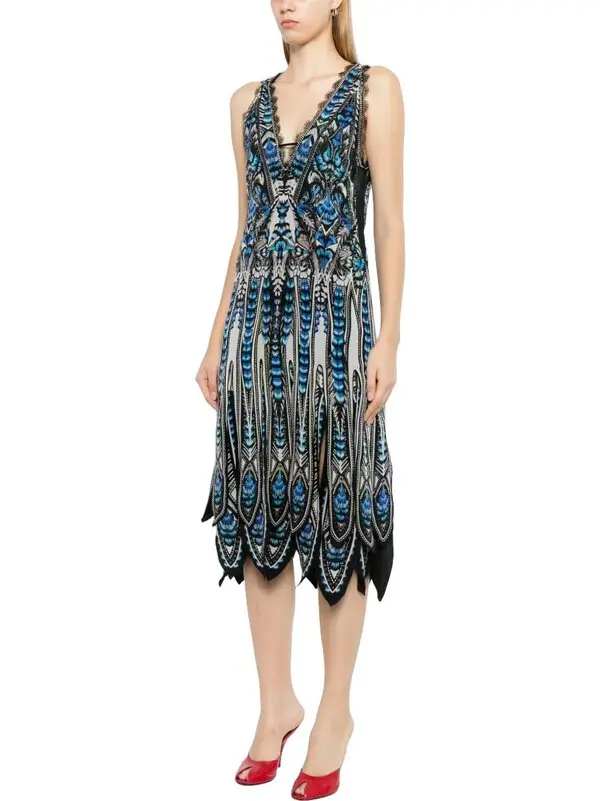 Roberto Cavalli All-over Graphic-print Dress - Blue