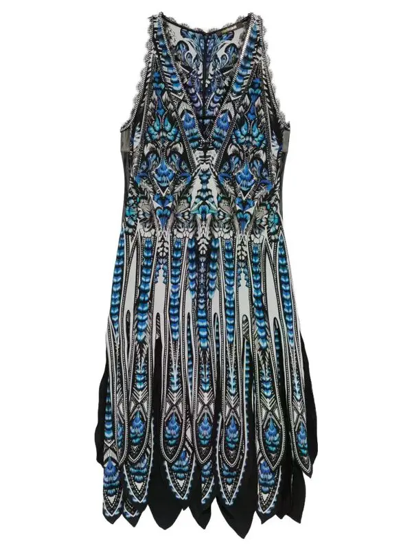 Roberto Cavalli All-over Graphic-print Dress - Blue