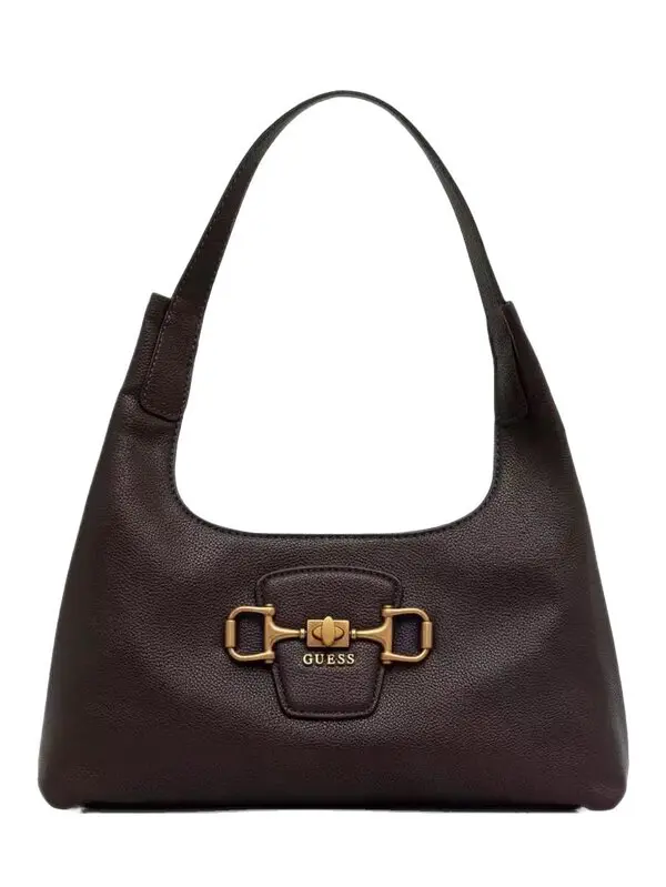 Guess Sunset Horsebit Grained Tote Bag - Brown