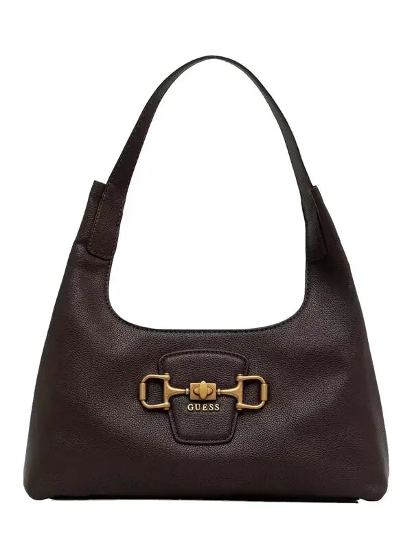 Guess Sunset Horsebit Grained Tote Bag - Brown