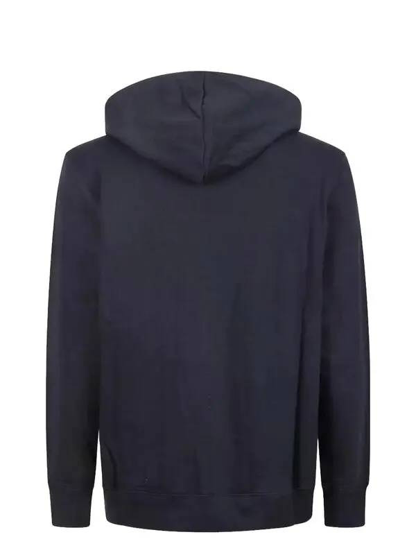 Paul Smith Dark Navy Cotton Zip-front Zebra-logo Hoodie - Blue