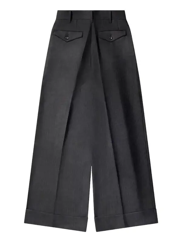 Junya Watanabe Pinstripe Pleated Trousers - Grey