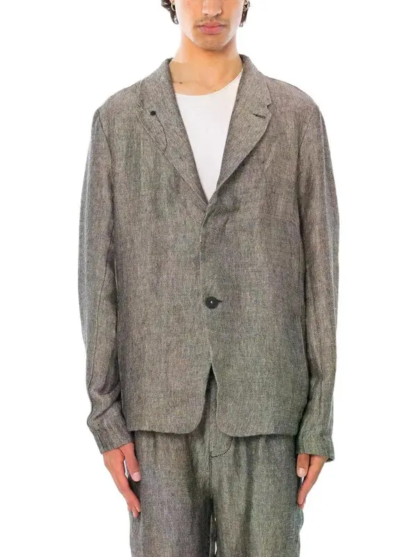 Transit Two-tone Linen Blazer - Grey