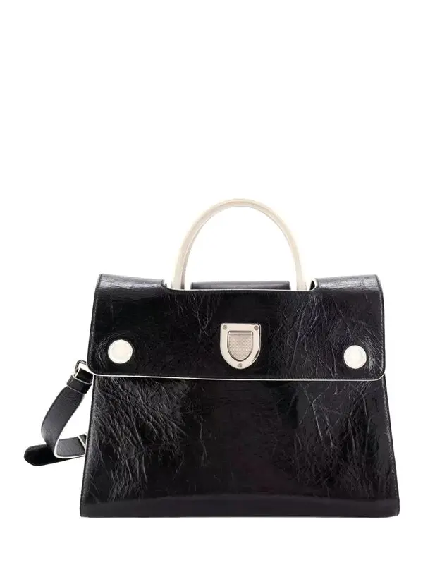 Dior Diorever Bag Leather Medium Satchel - Black