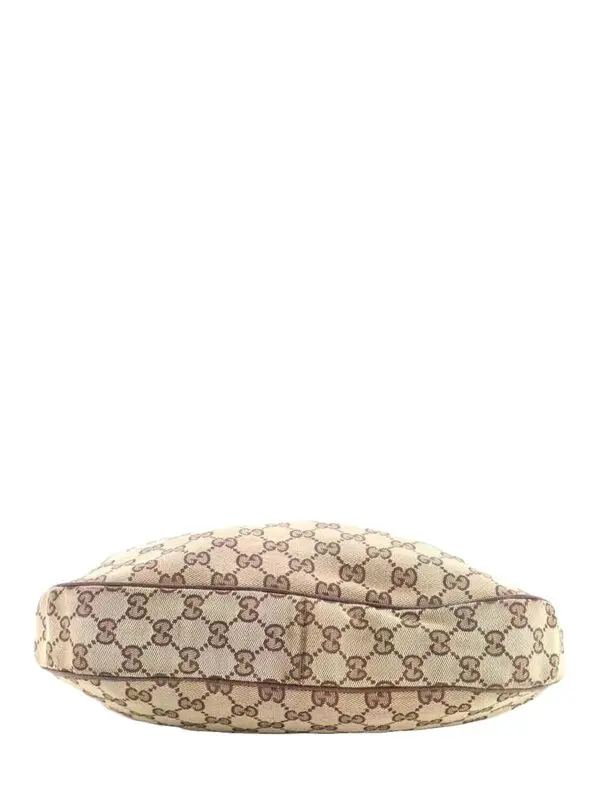 Gucci Saddle Zip Messenger Bag Gg Canvas With Leather Medium Crossbody Bag - Brown