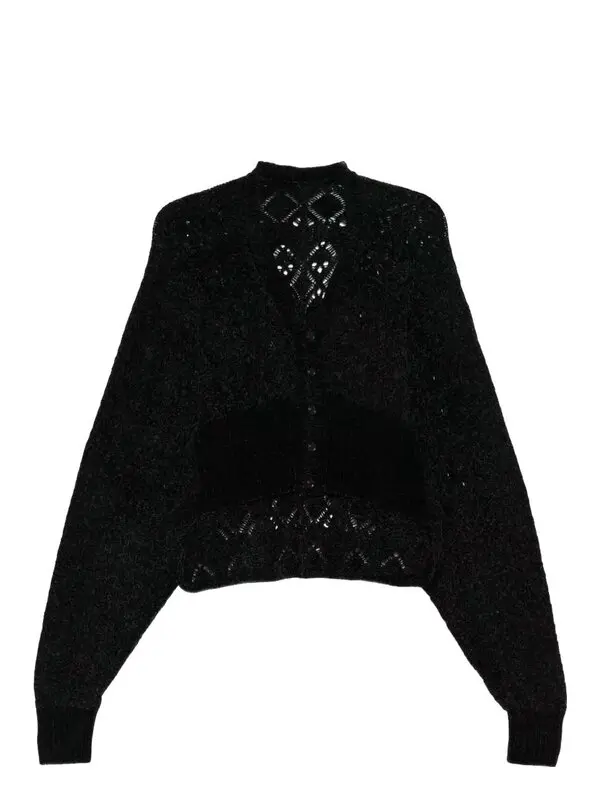Y’s Ribbed-knit Cardigan - Black