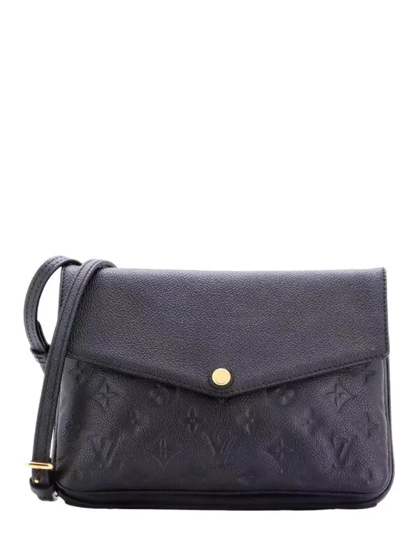 LOUIS VUITTON Twice Handbag Monogram Empreinte Leather Crossbody Bag - Black