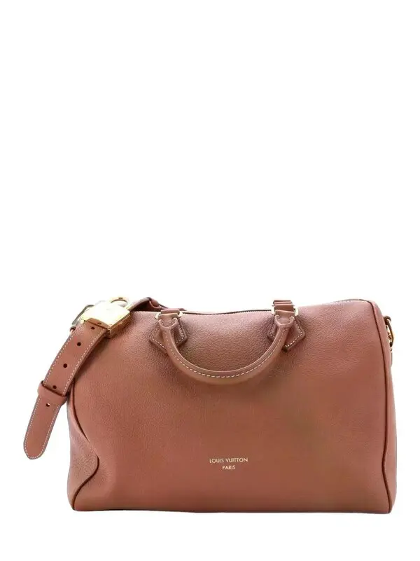 LOUIS VUITTON Low Key Speedy Bandouliere Leather 30 Satchel - Brown