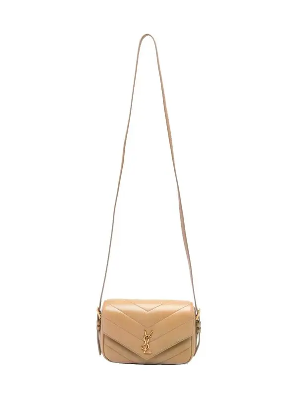 Saint Laurent Loulou Quilted Leather Cross Body Bag - Neutrals