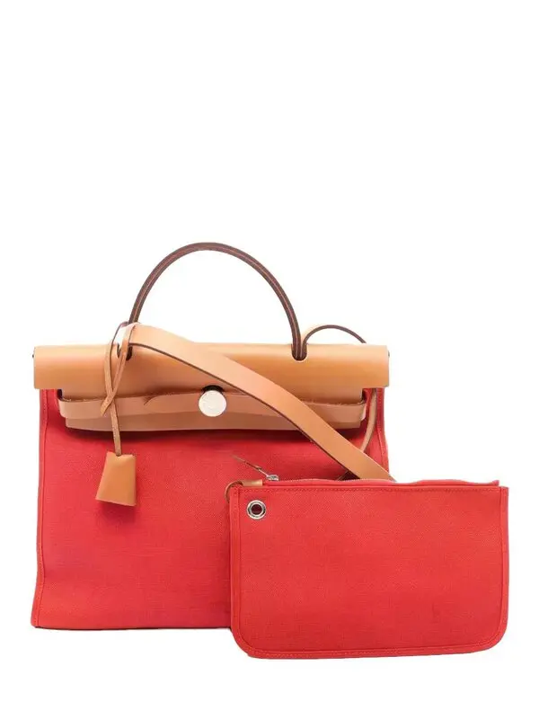 Hermès 2017 Toile Herbag Zip 31 Satchel - Red