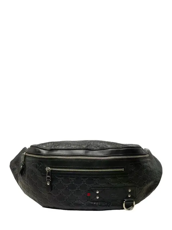 Gucci 2000-2015 Guccissima Web Belt Bag - Black