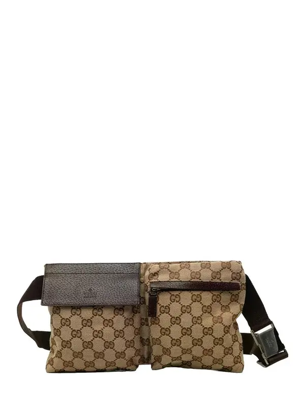 Gucci 2000-2015 Gg Canvas Double Pocket Belt Bag - Neutrals
