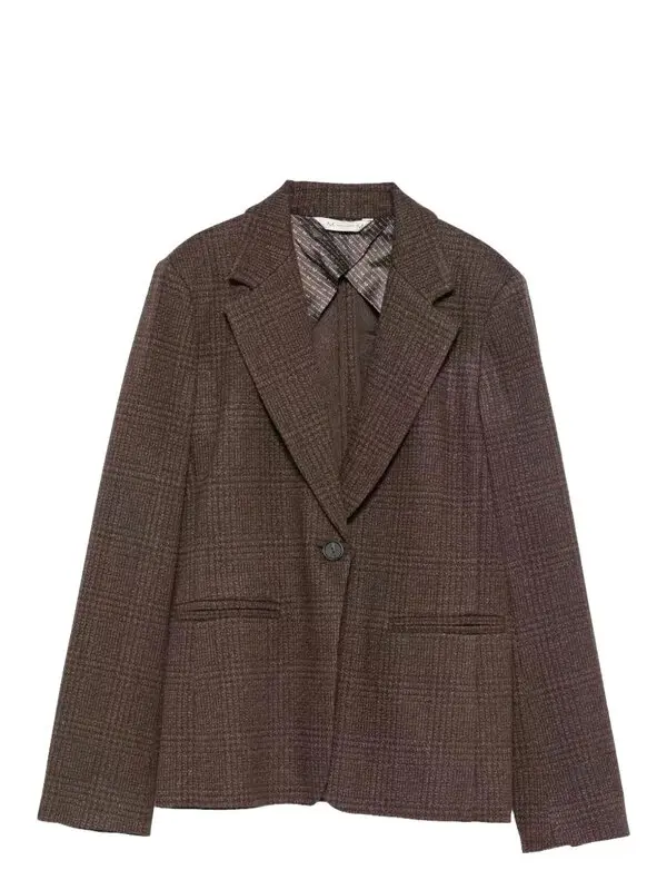 Max Mara Check-pattern Single-breasted Blazer - Brown
