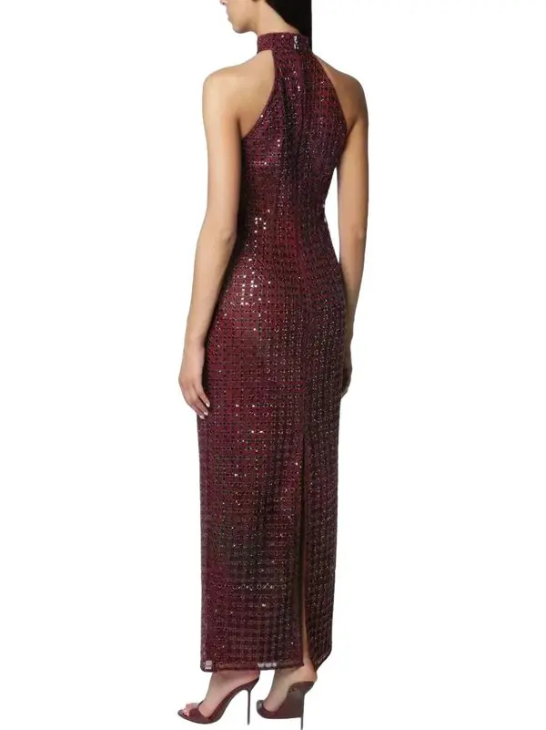 ROTATE BY BIRGER CHRISTENSEN Beaded Maxi Dress Bordeaux - Red