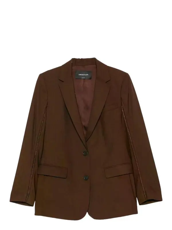 Fabiana Filippi Bead-embellished Single-breasted Blazer - Brown