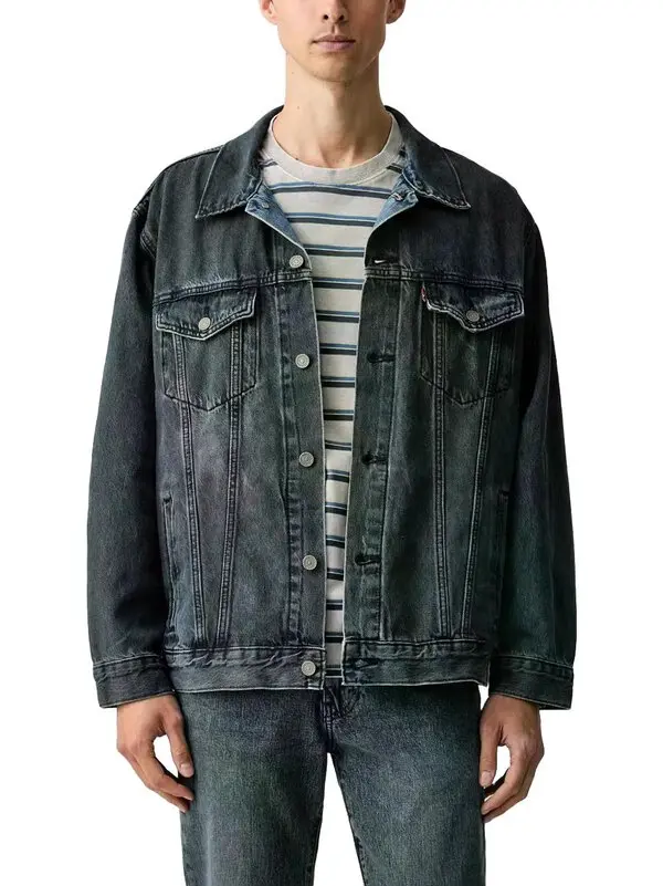LEVI'S Relaxed Trucker Faded Denim Jacket - Grey