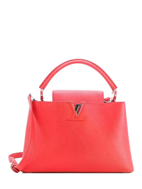 LOUIS VUITTON Capucines Bag Leather Pm Satchel - Red
