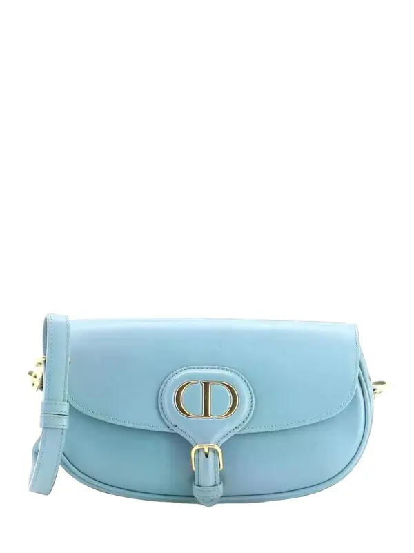 Dior Bobby Flap Bag Leather East West Crossbody Bag - Blue
