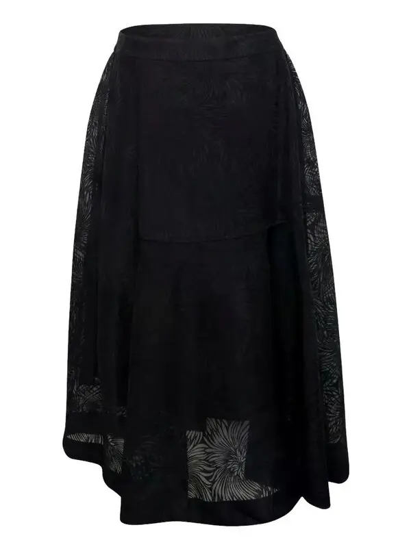 3.1 Phillip Lim Organza Fil Coupé Midi Skirt - Black