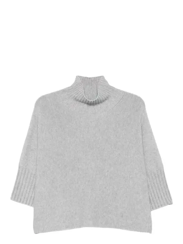 VELA SHOP High-neck Ribbed-trim Sweater - Grey