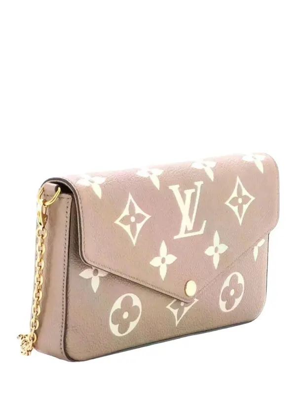LOUIS VUITTON Felicie Pochette Bicolor Monogram Empreinte Giant Crossbody Bag - Neutrals