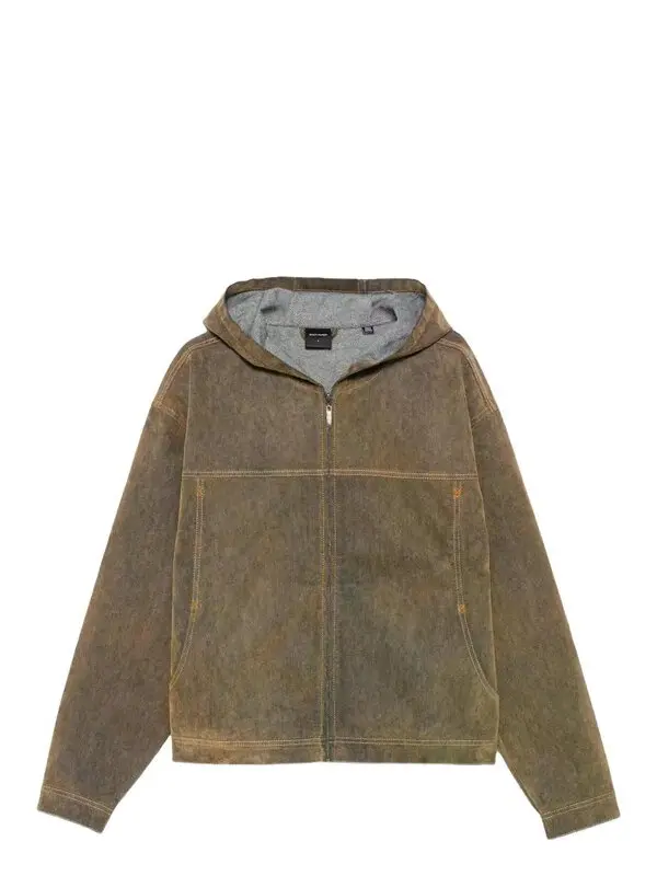DAILY PAPER Acid-wash Hooded Jacket - Brown
