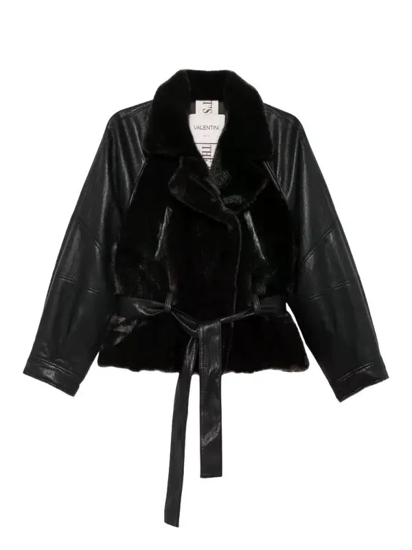 VALENTINI 1972 Faux-fur Belted Jacket - Black