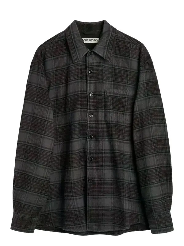 Our Legacy Above Check Flannel Shirt - Grey
