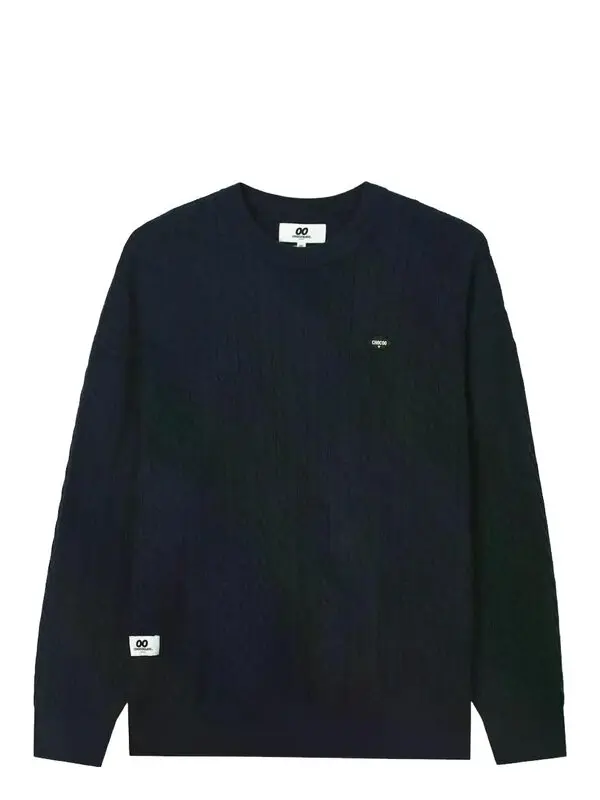 CHOCOOLATE Cable-knit Logo-patch Sweater - Blue