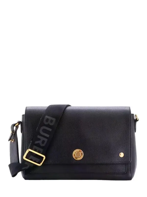 Burberry Note Leather Medium Crossbody Bag - Black