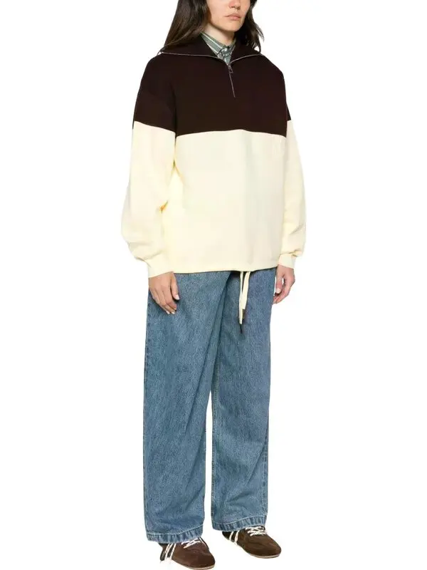 Loewe Anagram-embroidered Colour-block Sweater - Neutrals