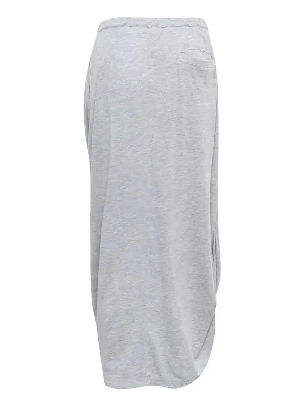 OPEN YY Draped Drawstring-waist Maxi Skirt - Grey