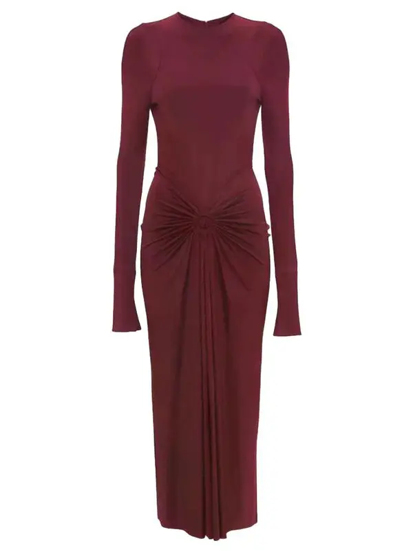 Victoria Beckham Frances Gathered Midi Dress - Red