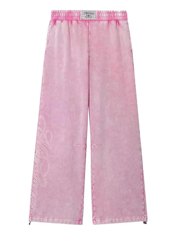 MINI CREAM Logo-print Wide-leg Trousers - Pink